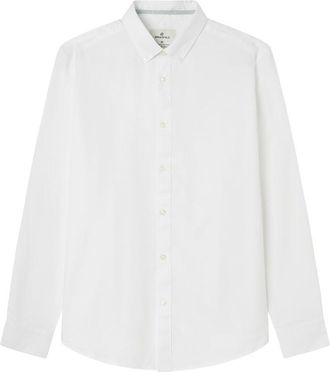 Springfield Herren Camisa Estructura Garment Diyed Hemd, weiß Standard, XL