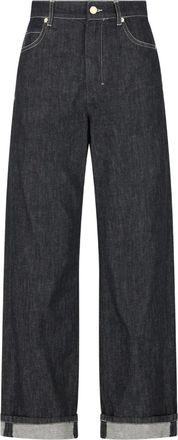 Max Mara cuffed stitching jeans - Blau