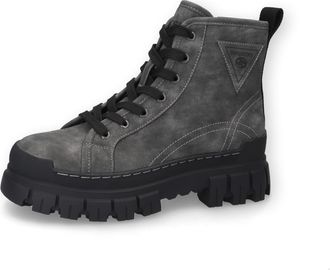 Dockers by Gerli Damen Combat Boots, Frauen Stiefeletten,Booties,halbstiefel,Kurzstiefel,uebergangsschuhe,dunkelgrau/schwarz,38 EU