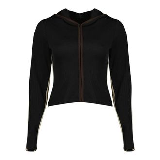 CHRISTOPHER ESBER Gerippter Hoodie mit Rei&szlig;verschluss - - Sweatshirts & Hoodies - Damen - Schwarzk - XS