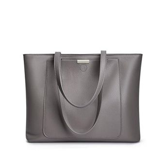 Generic Grand sac fourre-tout pour femme - Sac &agrave; main en cuir v&eacute;ritable - Sac &agrave; main Hobo souple - Sac l&eacute;ger sous les bras - Navetteur, gris, 20*10*17 CM / 7.