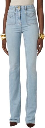 Elisabetta Franchi Jean bootcut &agrave; petites poches - Femme - Jeans - Bleu - Taille: W26