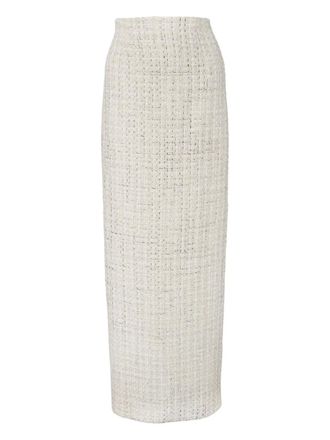 Carolina Herrera jupe en tweed à ornements - Tons neutres