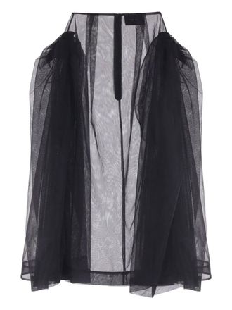 Simone Rocha jupe en tulle à volants - Noir