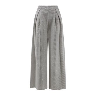 Actualee Pied-de-poule Hose mit Pailletten - - Trousers - Damen - Schwarzk - L