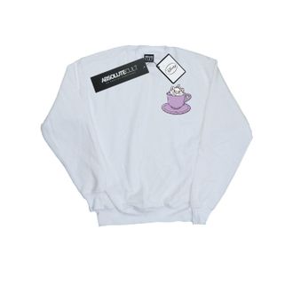 Disney Aristocats Marie In Cup Breast Print Sweatshirt f&uuml;r Damen (Wei&szlig;)