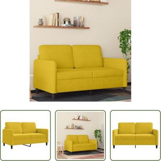 vidaXL Samt Sofa - 2-Sitzer-Sofa Gelb 120 cm Samt
