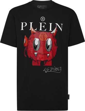 Philipp Plein Homme, Tops, Noir, Taille: 2XL T-Shirt Col Rond Lil Monsters Gang