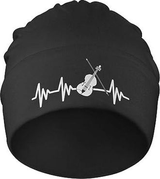 Generic Homme Femme Bonnet dhiver Violon Dr&ocirc;le Violons Violoniste Battement De Coeur Bonnet &Agrave; Revers Classique Bonnets De Ski Mode Bonnets Tricot&eacute; pour Patina