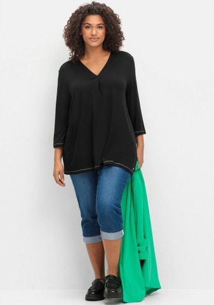 Sheego T-Shirt 3/4-Arm-Shirt 3/4-Arm in leichter A-Linie