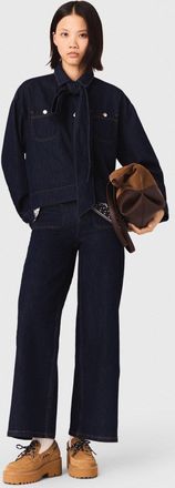 Maje Jeanshemd Mit Lavalli&egrave;re - Marineblau - Maje