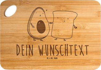 Mr. & Mrs. Panda Personalisiertes Schneidebrett Avocado Toast - Personalisierte Geschenke, Mit Gravur, Toastbrot, Frühstücksbrett, Brett, Holzbrett, Hochzeit, Freundin