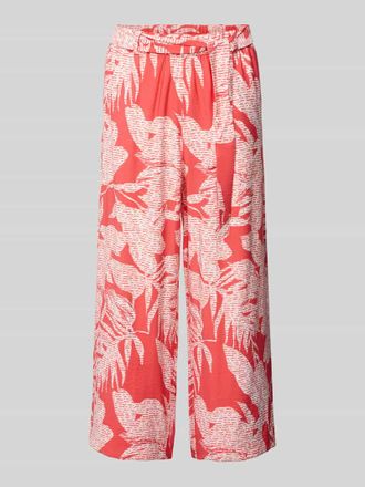 Comma Wide Leg Stoffhose mit Bindegürtel