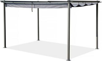 Habitat et Jardin Habitat Et Jardin - Pergola en métal avec toit rétractable - 3 x 4 m - Gris anthracite