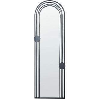 Beliani Wandspiegel AJAIN 45 cm 146 cm Metall Schwarz