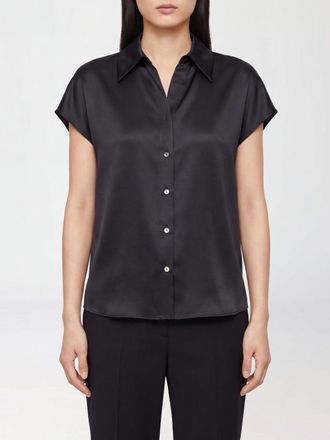 Vince Chemise en pure soie &agrave; manches courtes et col classique