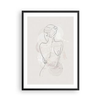 Arttor Wandposter Art Prints 50x70cm Poster Schwarzrahmen Frau R&uuml;cken R&uuml;cken K&uuml;che Wanddeko Bild Wand Kunstdruck Deko Wandbilder Dekoration Wohnzimmer Schlaf