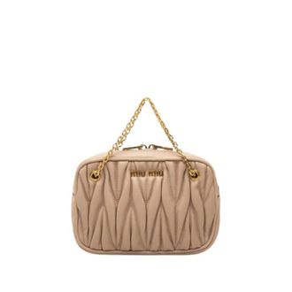 Miu Miu Sac &agrave; main en cuir nappa matelass&eacute; Pre-owned - Femme - Pre-owned - Beige - Taille: ONE Size