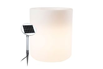 8 Seasons design Shining Elegant Pot S, Solar LED Pflanzk&uuml;bel 39 x 39 cm (wei&szlig;), inkl. Solarmodul und LED-Leuchtmittel in warmwei&szlig;, beleuchteter Pflanzk&uuml;bel f&uuml;r