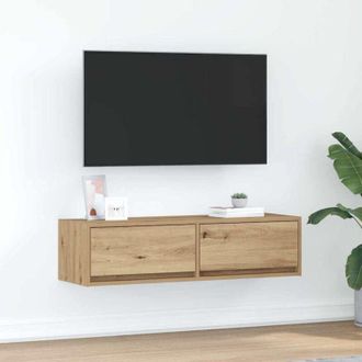 vidaXL Vidaxl - Meuble tv ch&ecirc;ne artisanal 100 x 31 x 25.5 cm Bois ding&eacute;nierie