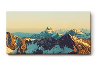 Paul Sinus Art Sinus Art Wandbild 120x60cm Imposantes Alpenpanorama mit goldener Lichtstimmung f&uuml;r kraftvolle Raumwirkung