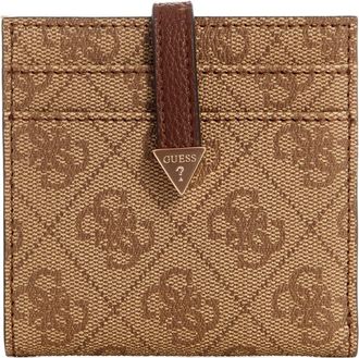 Guess Damen Laurel Tab Card Case Kartenetui, Geldb&ouml;rse, Latte-Logo