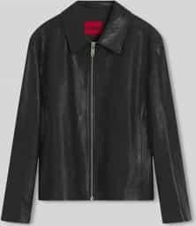 HUGO BOSS Regular Fit Lederjacke aus echtem Lammleder Modell Liro