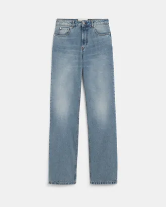 Ami Ami Paris - Jean bleu coupe large en coton Bleu Used - Taille : 25 - pour Femme