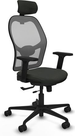 Piqueras y Crespo Ergonomischer Stuhl mit 2D-Armen, h&ouml;henverstellbarer Lendenwirbelst&uuml;tze und h&ouml;henverstellbarem Kopfteil, Neigungs- und Neigungsverstellung, ausgestatt