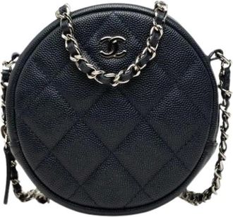 Chanel Pre-owned Vintage Quilted Caviar Leather Crossbody - Femme - Pre-owned - Bleu - Taille: ONE Size