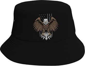 Generic Mode Chapeau Bob Laigle Devant Le Drapeau américain Pecheur Chapeaux Anti-UV Bonnet de Soleil pour Voyage Hommes pêche