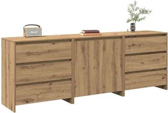 vidaXL Vidaxl - Buffet 3 pcs chêne artisanal bois dingénierie
