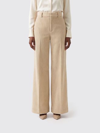 Brunello Cucinelli Pantalon large taille haute en velours c&ocirc;tel&eacute;