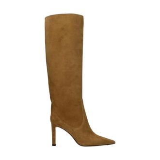 Jimmy Choo London Femme, Chaussures, Brun, Taille: 38 1/2 EU Bottines &agrave; talons hauts en cuir avec talon aiguille