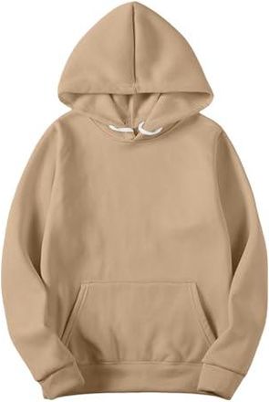 Generic Sweat Shirt Slim Capuche pour Femmes, Pull Capuche en Velours Artificiel, Manches Longues avec Poches, Tenues dhiver et dautomne Sweat Manga Fille (Kh