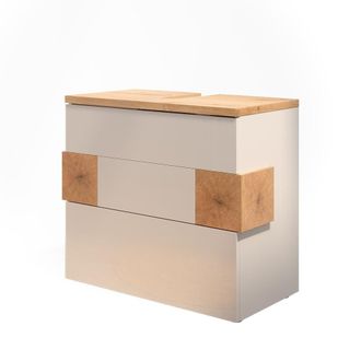 Vicco Waschbeckenunterschrank Eden, Wei&szlig;, 70 x 64.5 cm mit 2 Schubladen