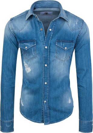 Rock Creek Herren Jeanshemd Denim RC-013 [Blau 3XL]