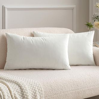 Miulee 2er Set Kissenbezug Kissenh&uuml;lle Dekorative Dekokissen Sofakissen Quadrat Wurfkissenbezug mit Verstecktem Rei&szlig;verschluss Sofa Schlafzimmer 12x20 Zoll 3