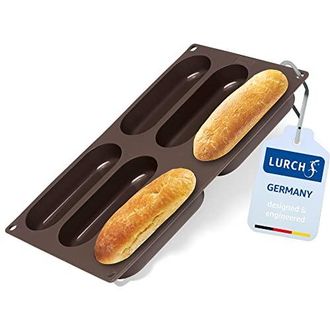 Lurch 85082 Moule pour Hotdog Bun, Silicone, Marron, 30 x 17,5 x 2,5