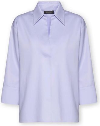 Elena Miro Femme, Blouses et Chemises, Violet, Taille: 48 FR Chemise Popeline Manches Trois-Quarts
