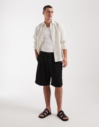 Cotton On Short baggy ultra pliss&eacute; - Noir