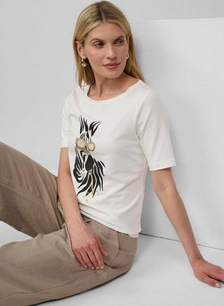 s.Oliver Kurzarmshirt T-Shirt Jersey-T-Shirt mit Zebra-Artwork