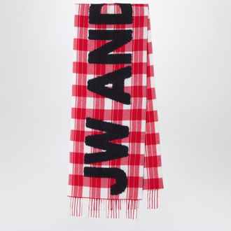 J.W.Anderson Tartan-Schal aus Wollmischung mit Maxi-Logo