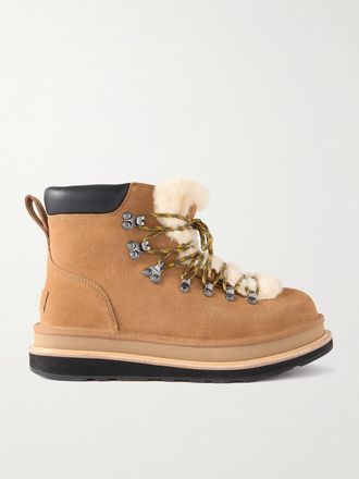 UGG Bottines En Peau Lainée À Finitions En Cuir X Sacai - Marron