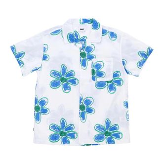 Obey Gewebtes Kurzarmhemd Wei&szlig; Multi - - Shirts - Herren - Mehrfarbig - L