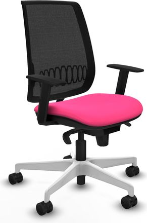 Piqueras y Crespo Alares B&uuml;rostuhl mit 1D-Armlehnen, h&ouml;henverstellbare Lendenwirbelst&uuml;tze, mit 5 Positionen und Schaumstoff, 65 mm Nylon, Schwarz/Rosa