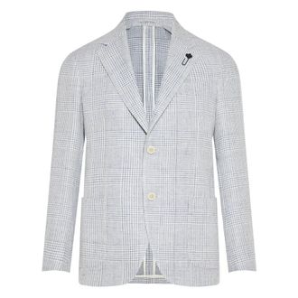 Lardini Karierter Blazer - - Jackets - Herren - Blau - 2XL