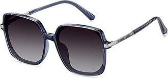 Generic Lunettes de soleil polarisées carrées pour femme avec monture large UV400, E, 35 EU