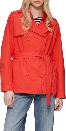 QS by s.Oliver Kurzer Trenchcoat aus Baumwolle mit G&uuml;rtel