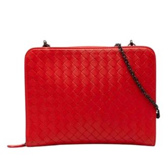 Bottega Veneta Sac bandouli&egrave;re tress&eacute; en cuir nappa Pre-owned - Femme - Pre-owned - Rouge - Taille: ONE Size